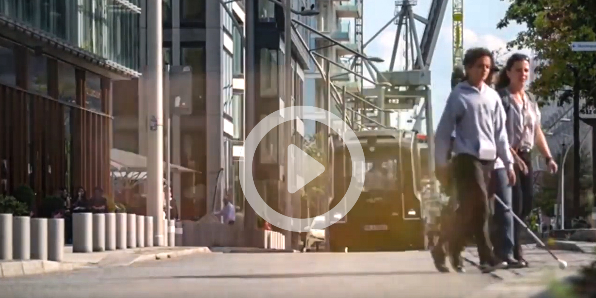 Self-propelled bus on test drive in Hamburg