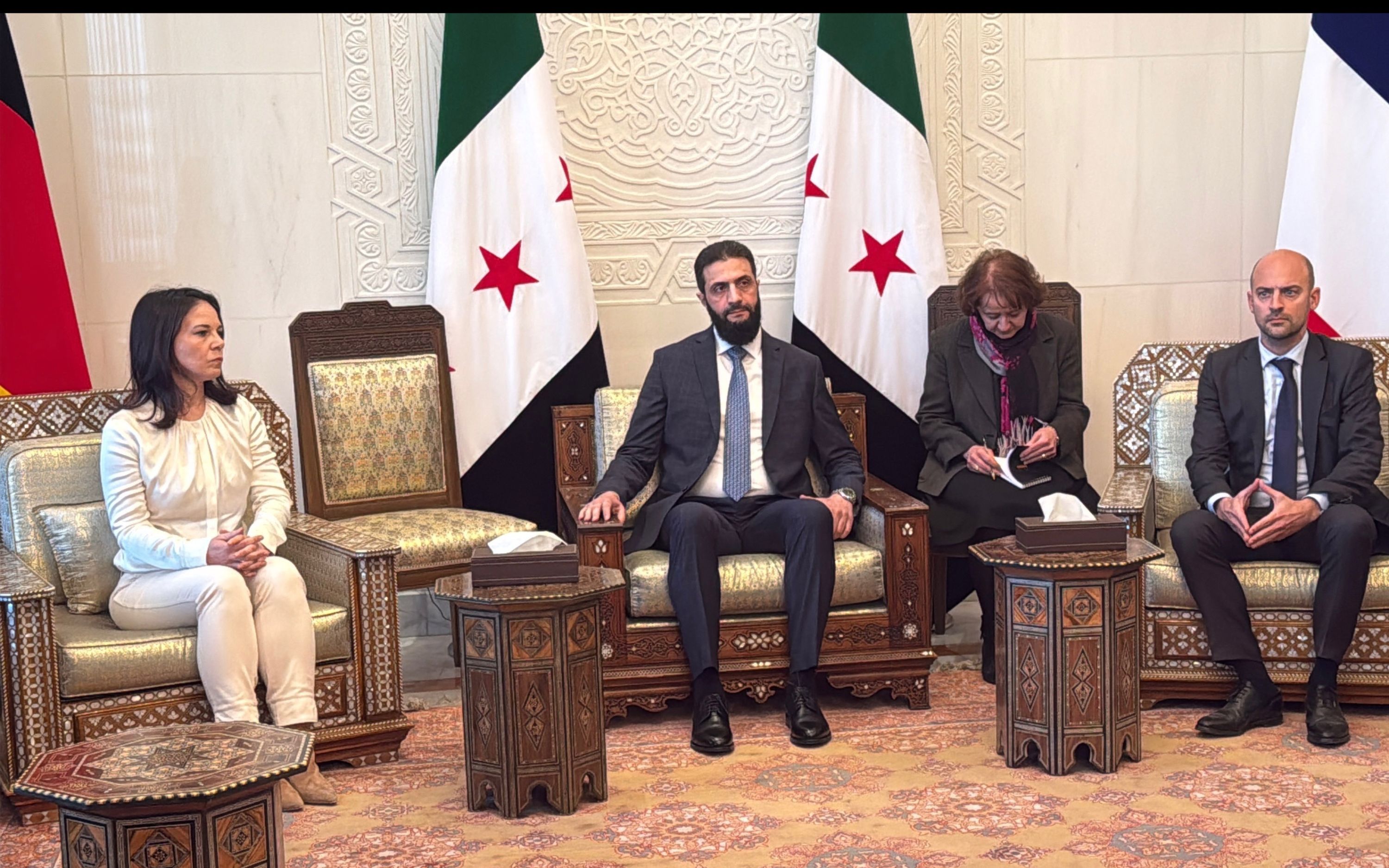 Baerbock with Syria’s de facto ruler Al Sharaa